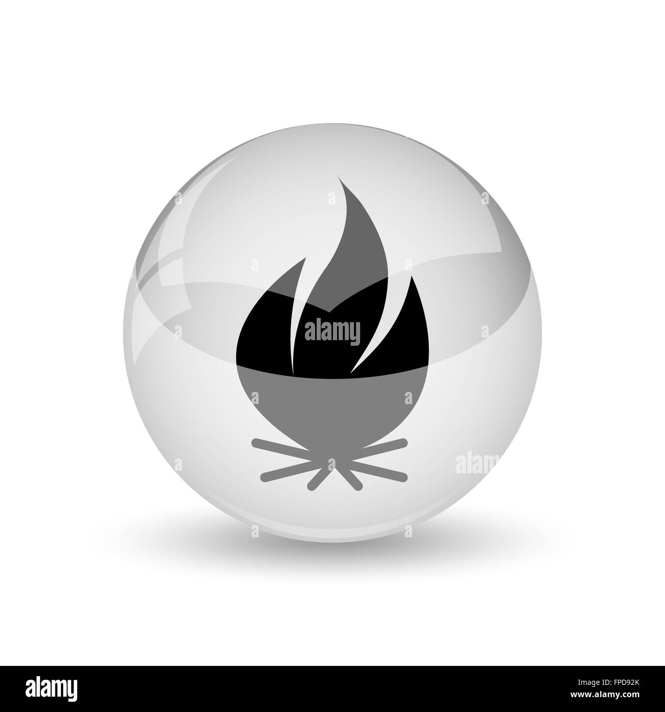 Fire icon. Internet button on white background Stock Photo - Alamy