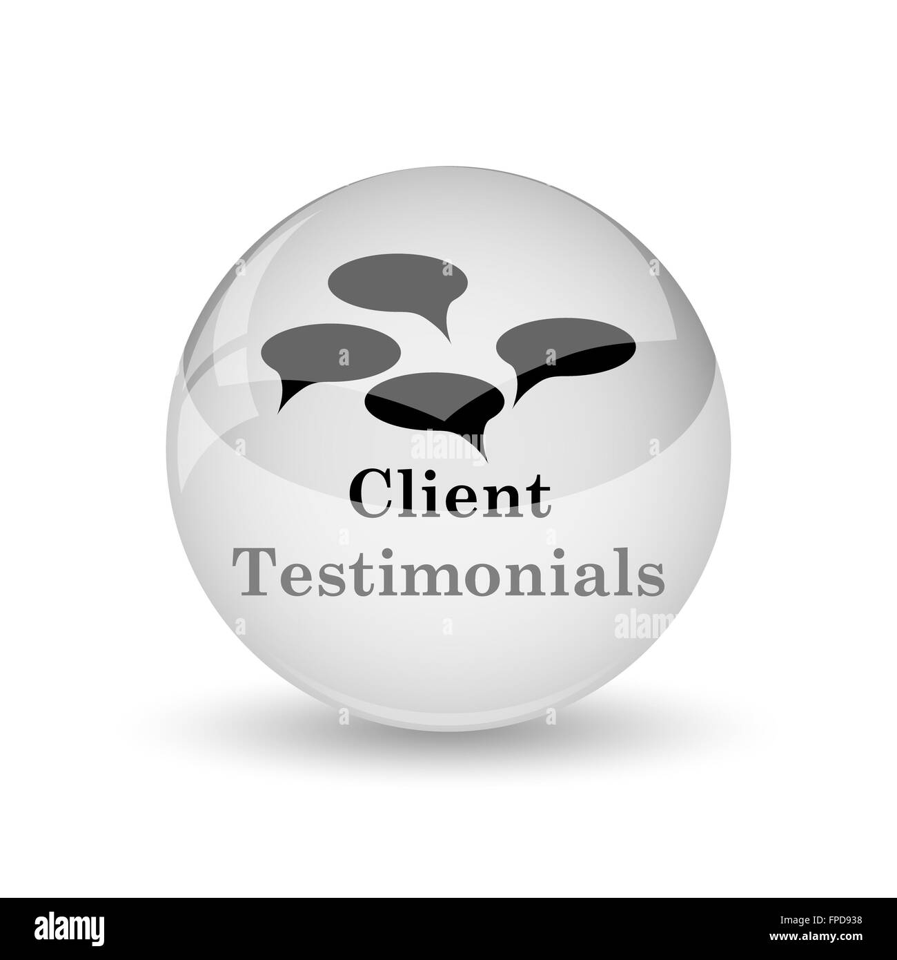 Client testimonials icon. Internet button on white background Stock ...