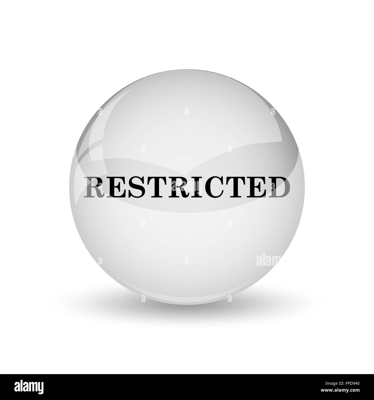 Restricted icon. Internet button on white background Stock Photo - Alamy