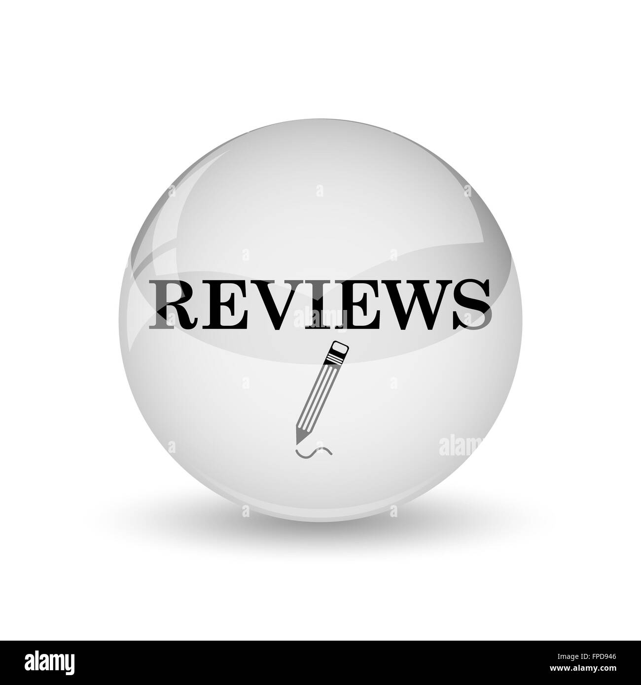 Reviews icon. Internet button on white background Stock Photo - Alamy