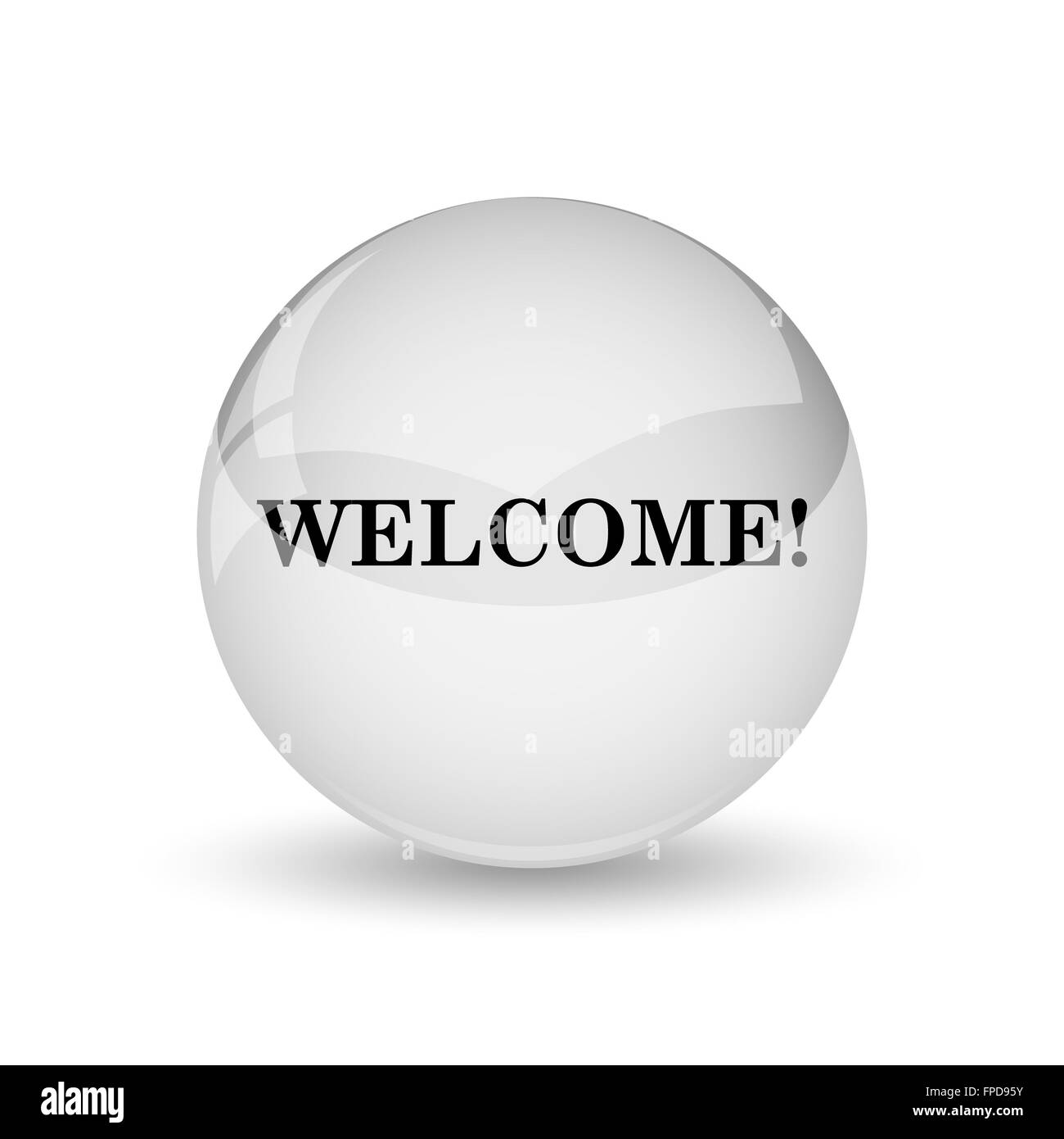 Welcome icon. Internet button on white background Stock Photo - Alamy
