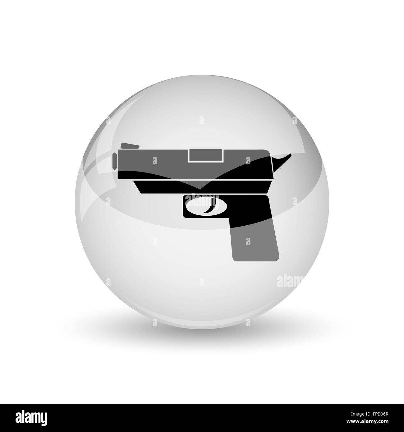 Gun icon. Internet button on white background Stock Photo - Alamy