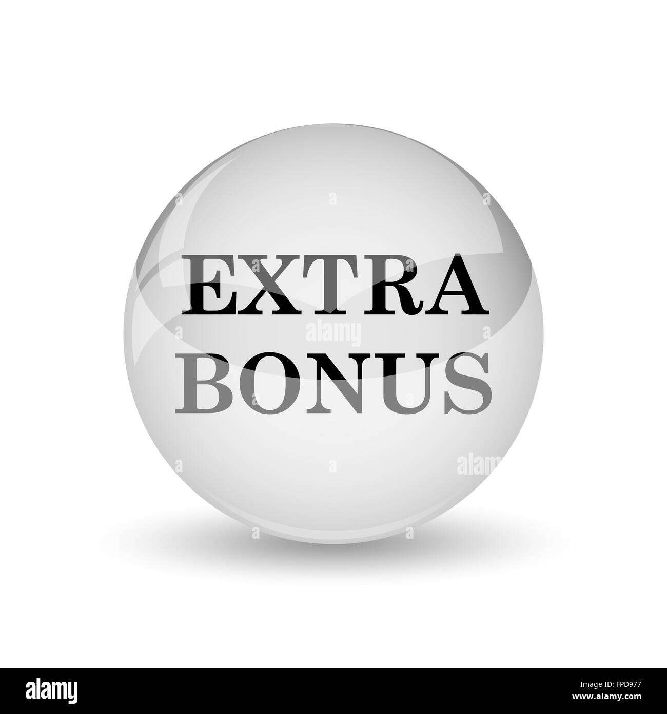 Extra bonus icon. Internet button on white background Stock Photo - Alamy