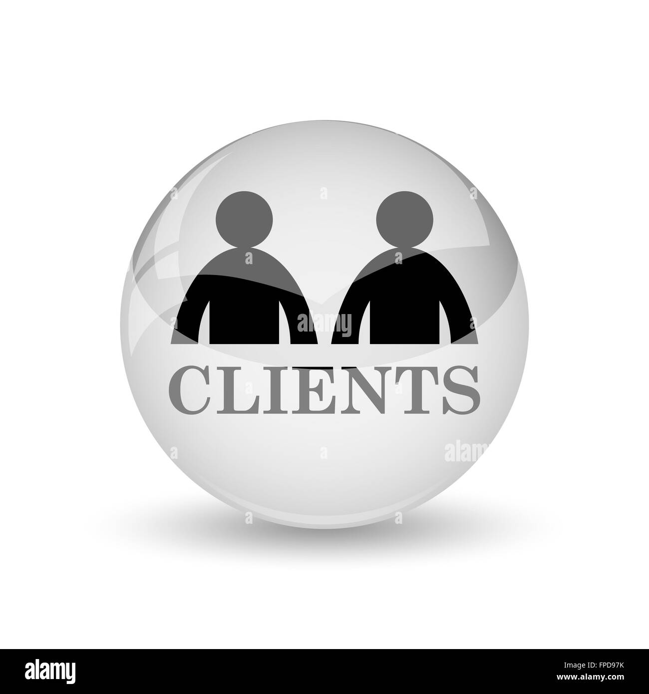 Clients icon. Internet button on white background Stock Photo - Alamy