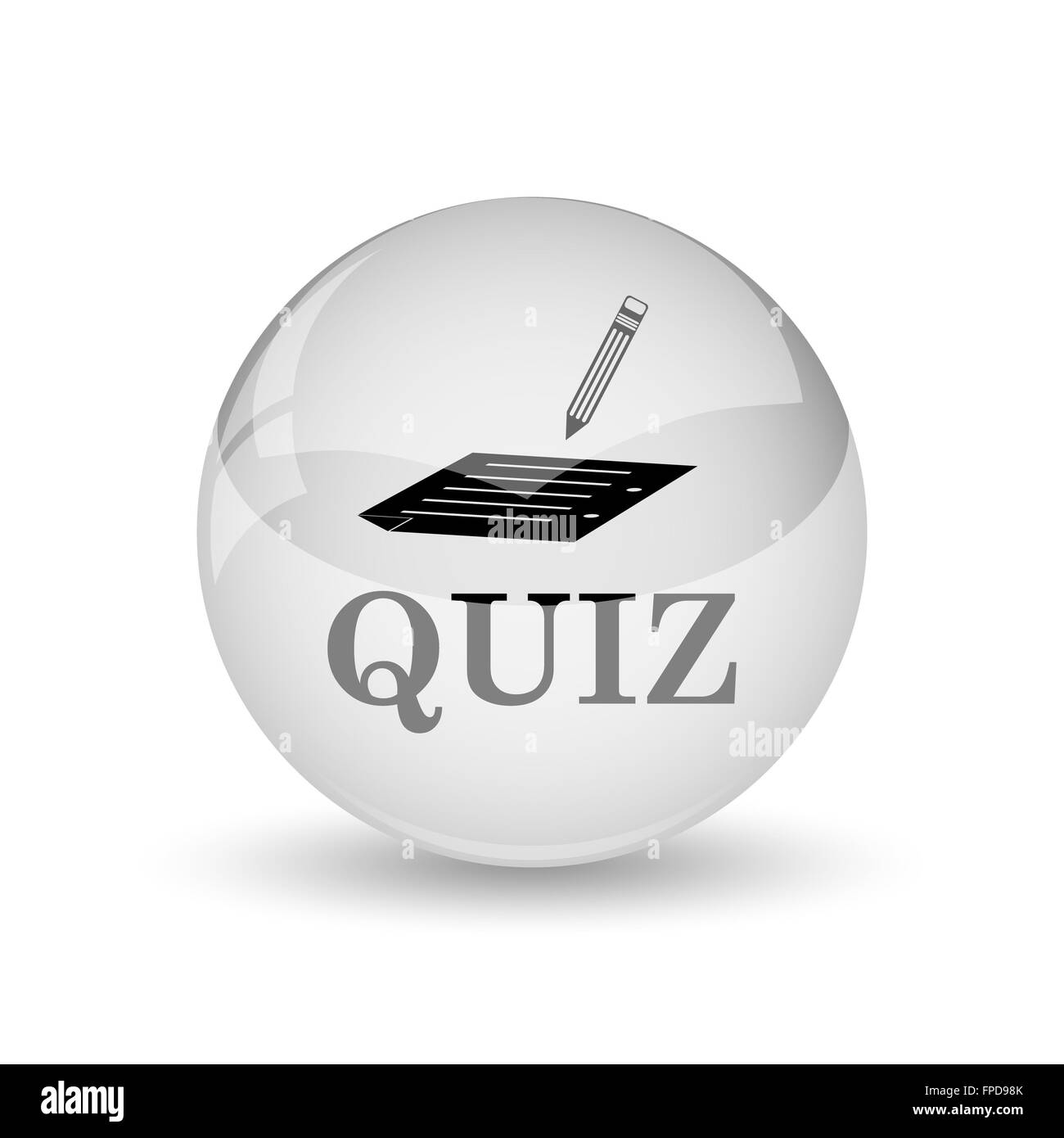Quiz icon. Internet button on white background Stock Photo - Alamy