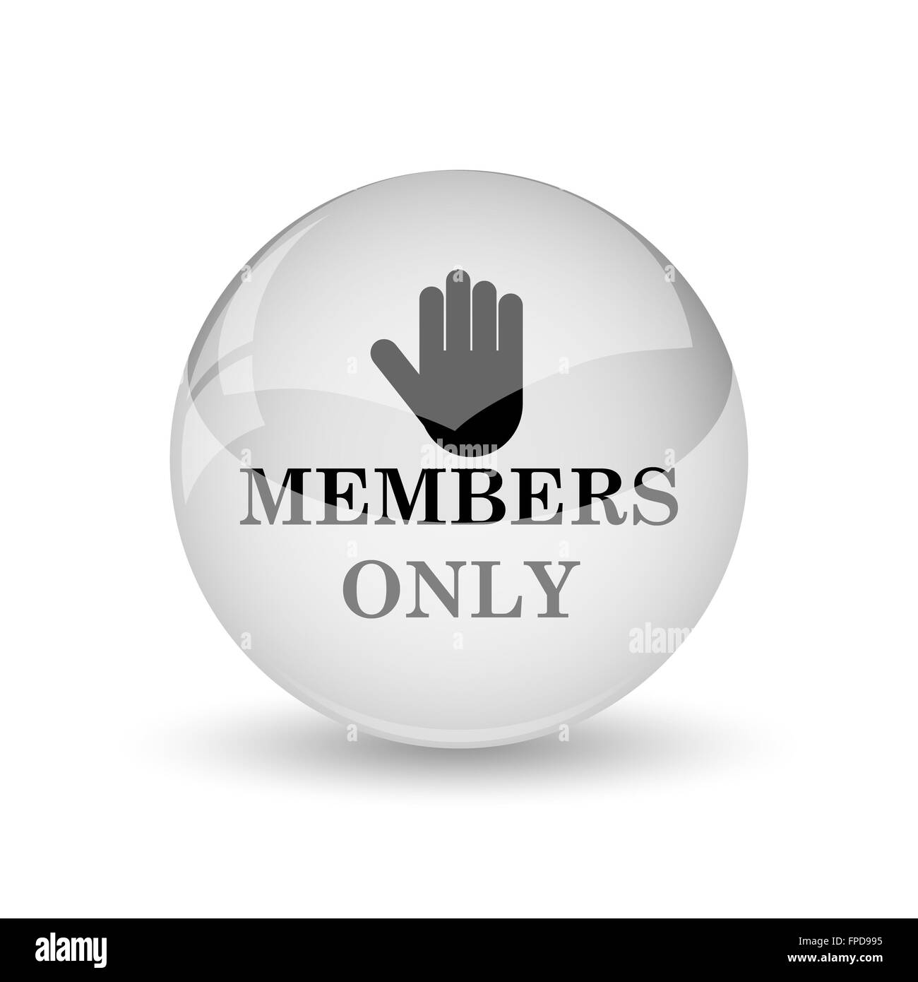 Members only icon. Internet button on white background Stock Photo - Alamy