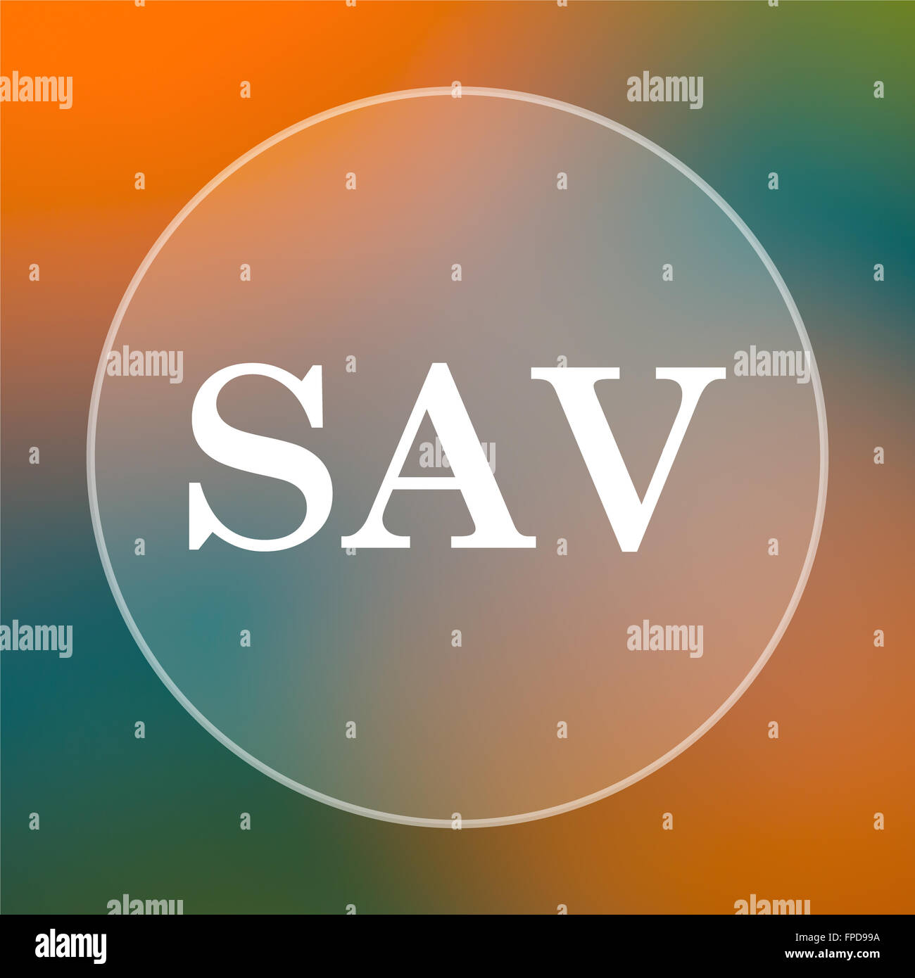 SAV icon. Internet button on colored background Stock Photo - Alamy