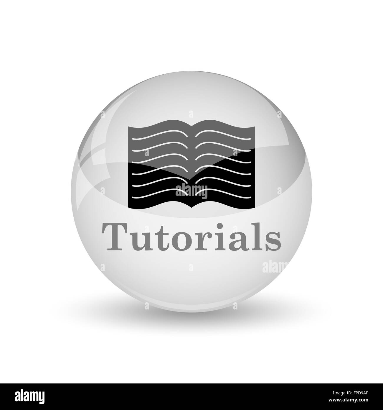 Tutorials icon. Internet button on white background Stock Photo - Alamy