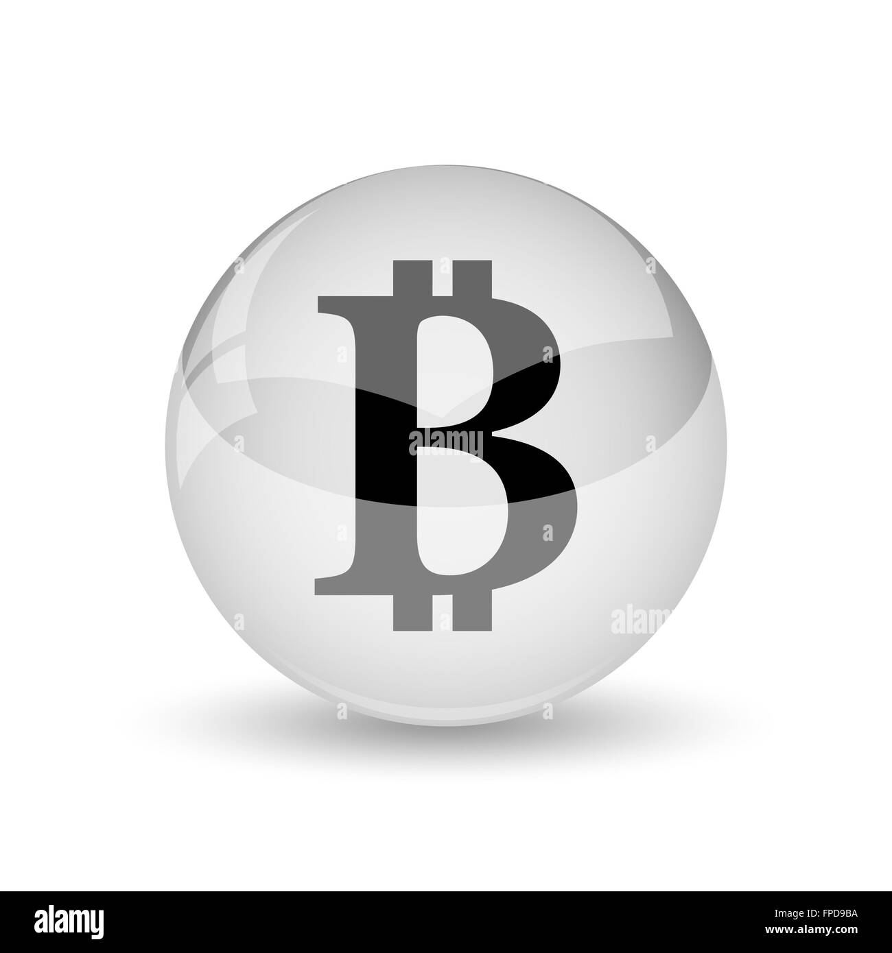 Bitcoin icon. Internet button on white background Stock Photo - Alamy