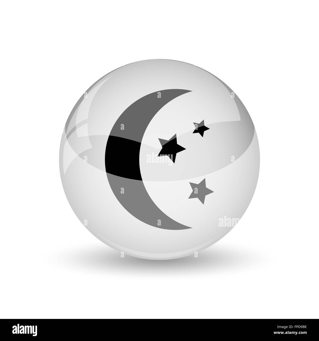 Moon icon. Internet button on white background Stock Photo - Alamy
