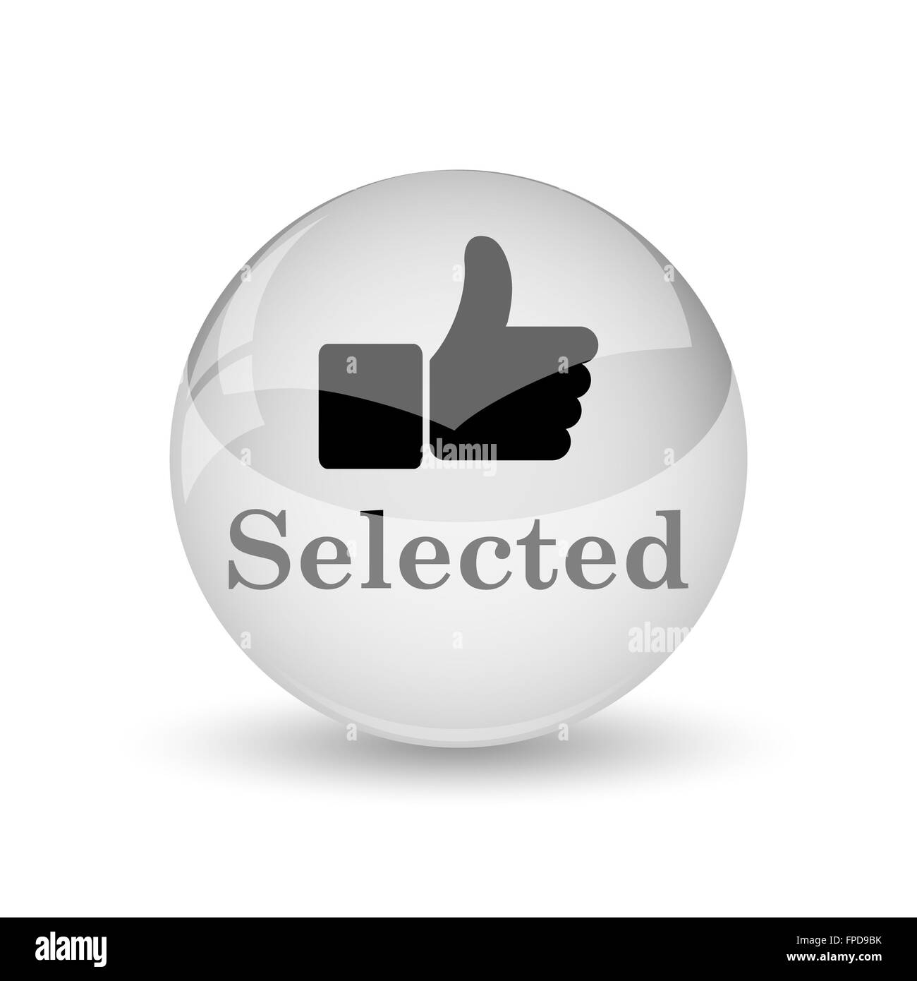 Selected icon. Internet button on white background Stock Photo - Alamy