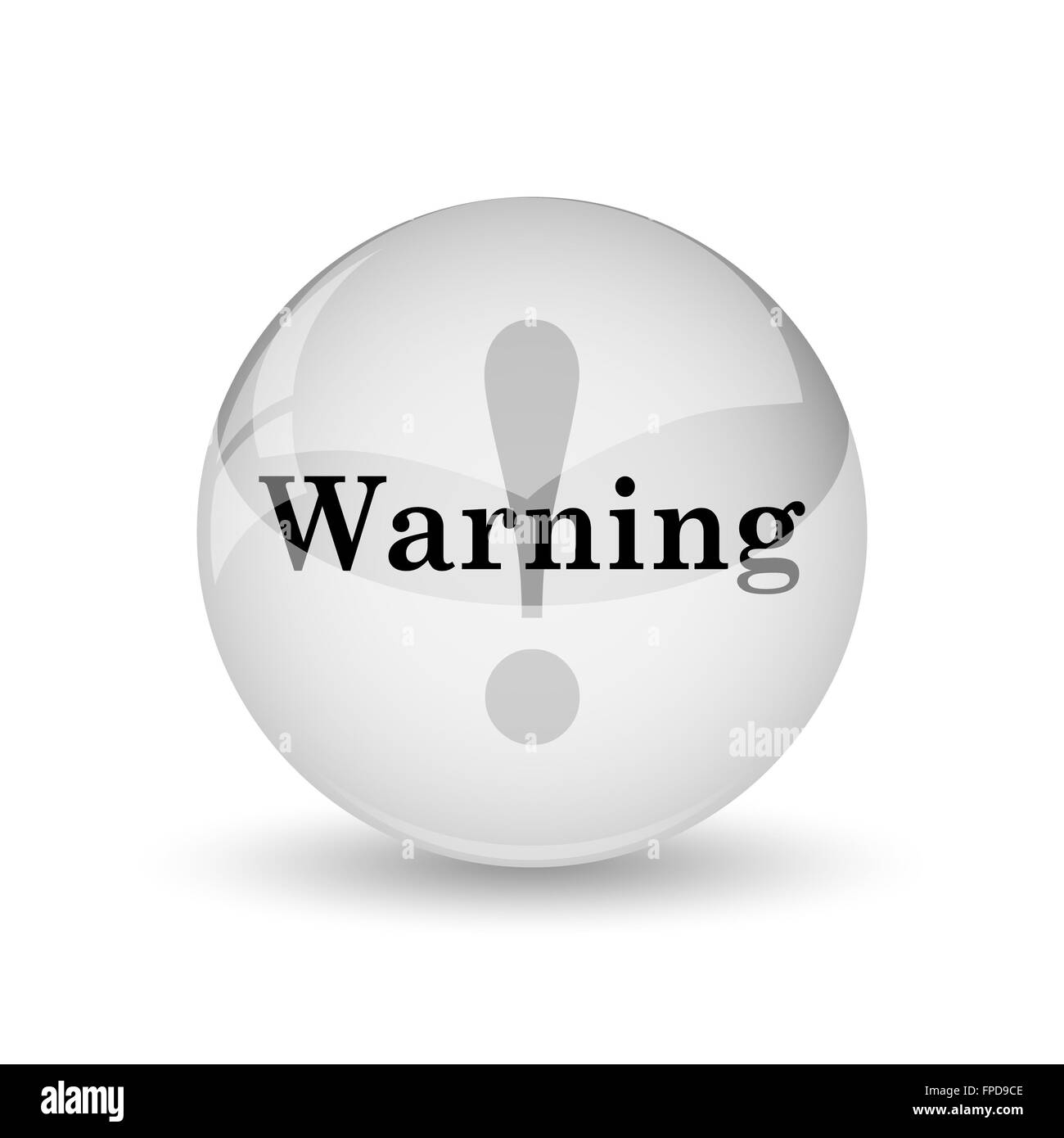 Warning icon. Internet button on white background Stock Photo - Alamy