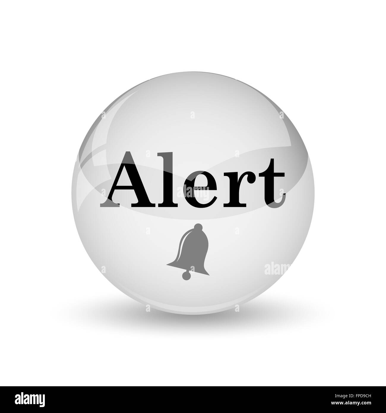 Alert icon. Internet button on white background Stock Photo - Alamy