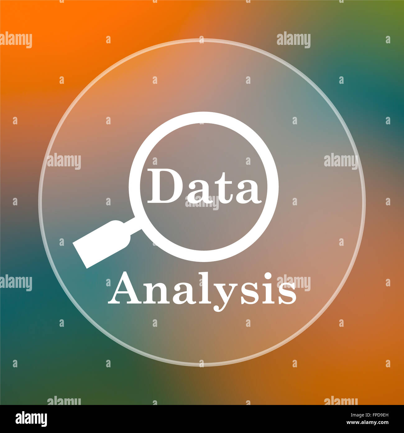 Data analysis icon. Internet button on colored background Stock Photo ...