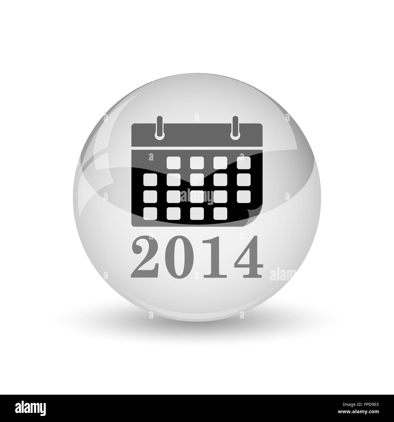 2014 calendar icon. Internet button on white background Stock Photo - Alamy