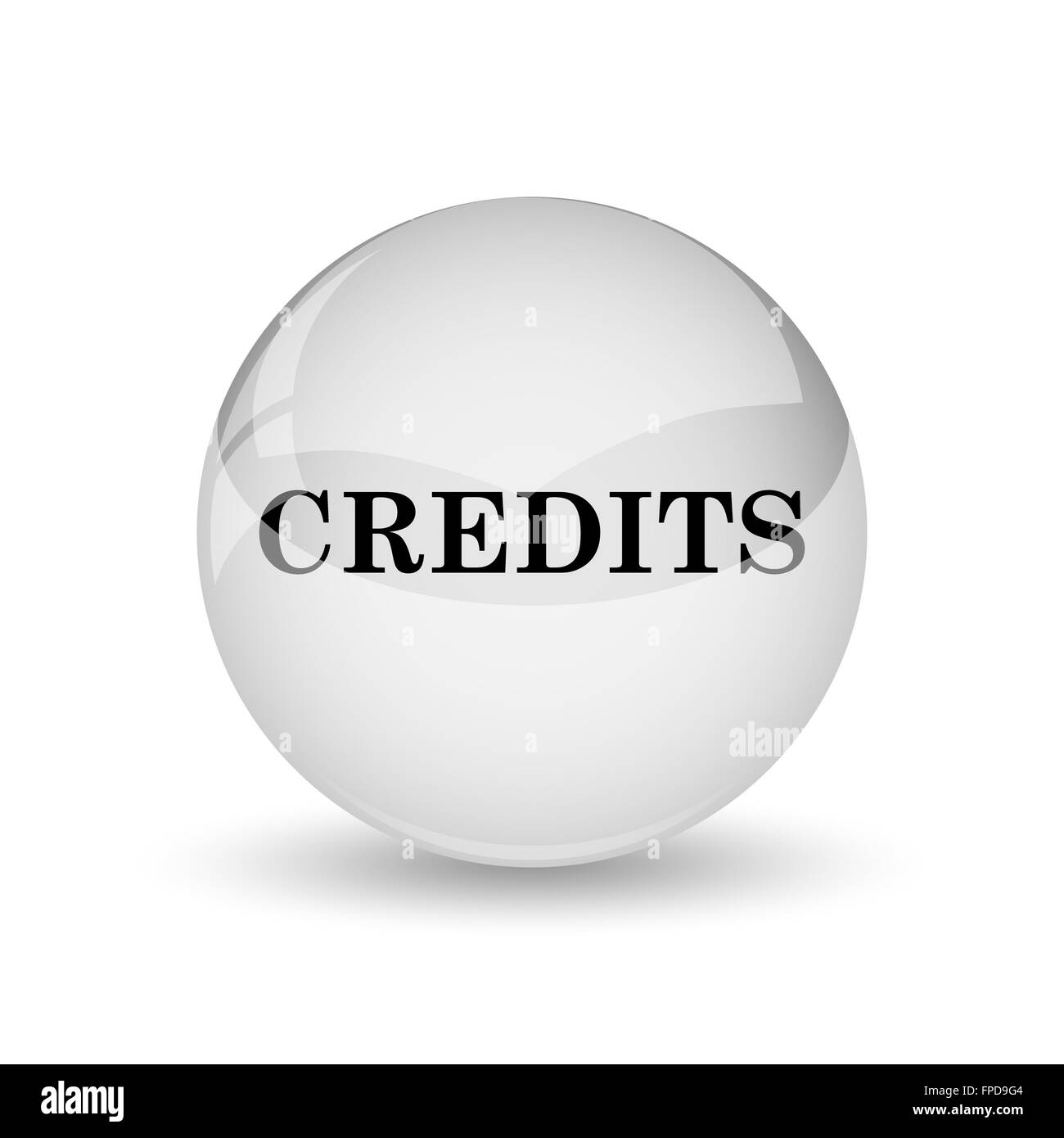 Credits icon. Internet button on white background Stock Photo - Alamy