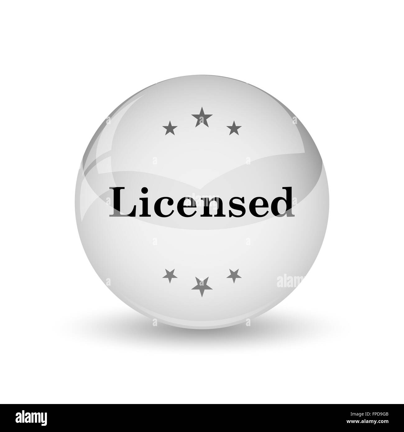 Licensed icon. Internet button on white background Stock Photo - Alamy