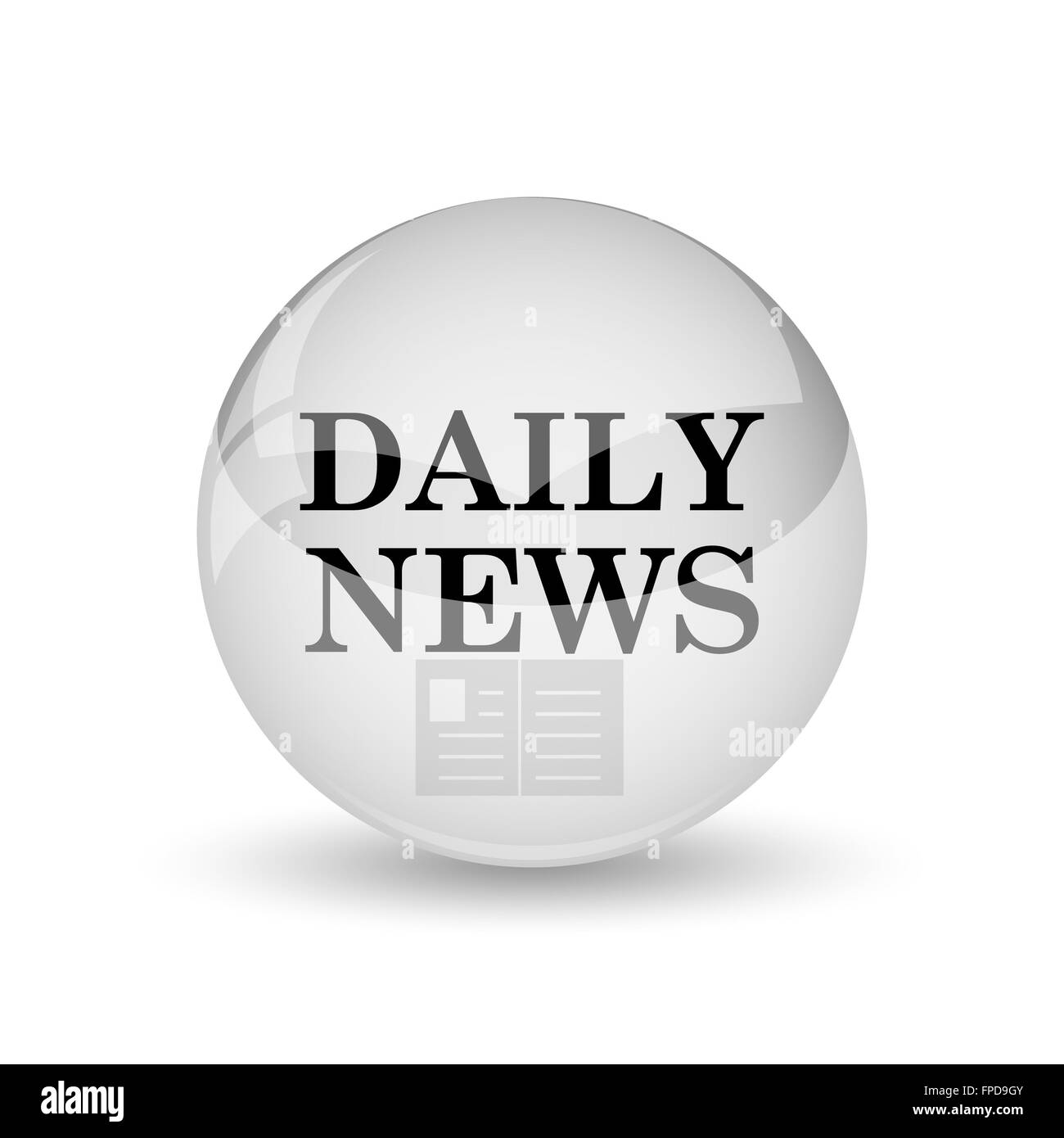 Daily news icon. Internet button on white background Stock Photo - Alamy