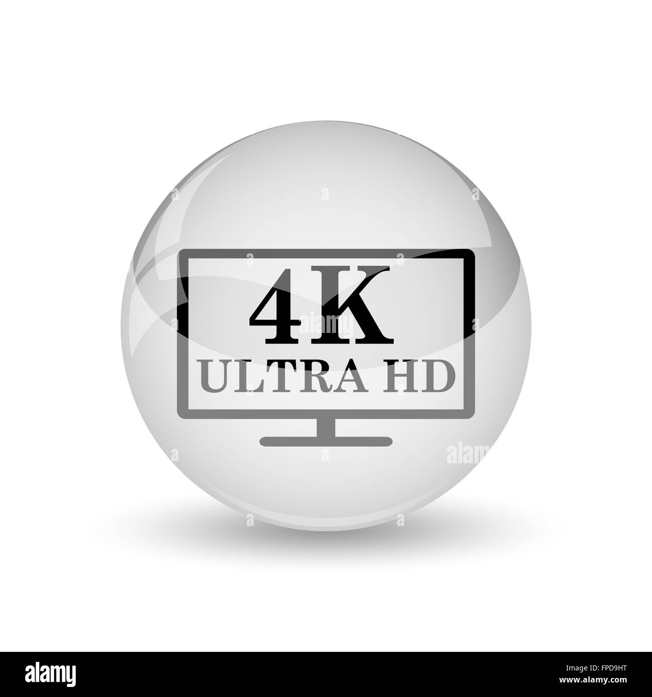 4K ultra HD icon. Internet button on white background Stock Photo - Alamy