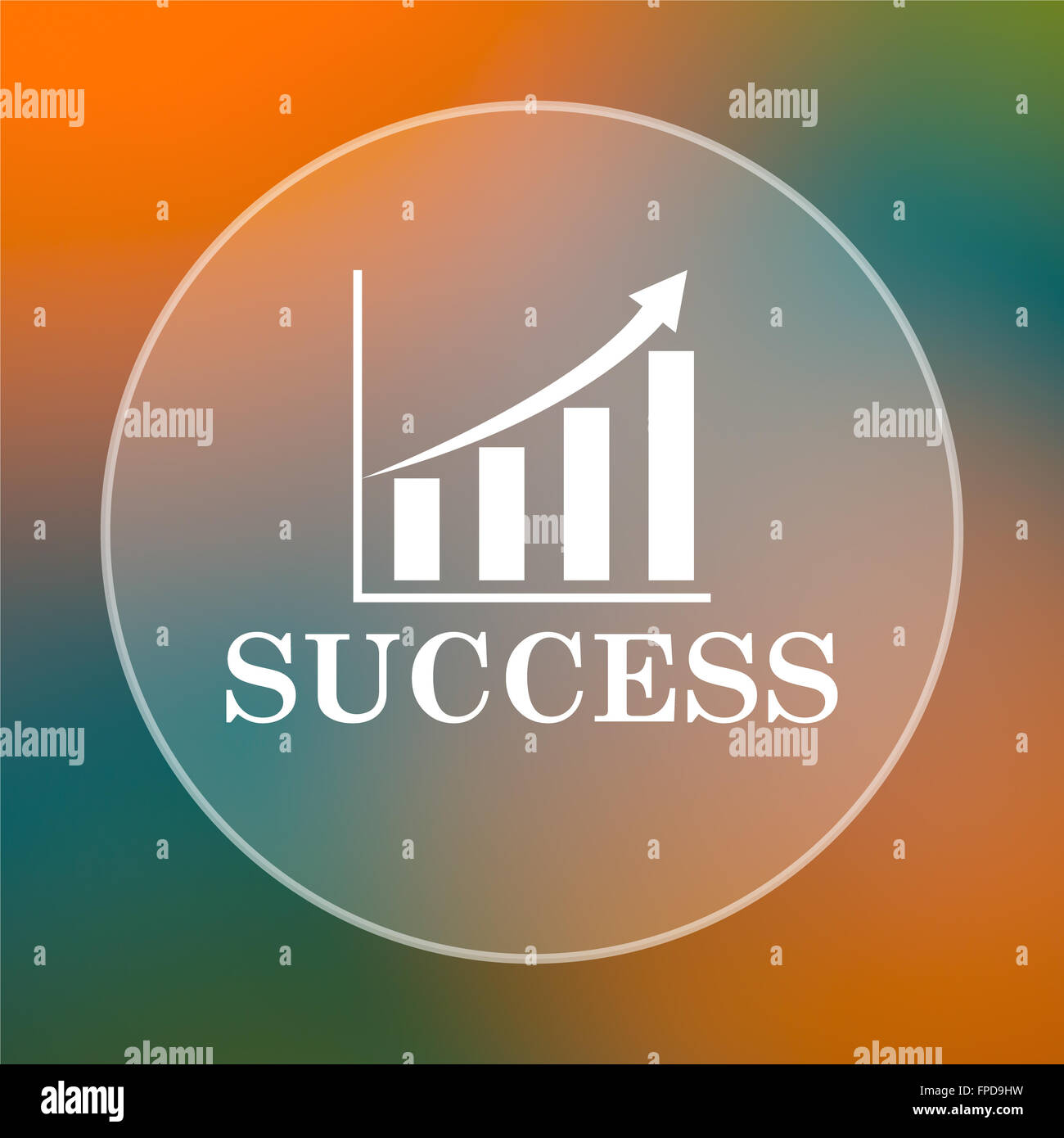 Success icon. Internet button on colored background Stock Photo - Alamy