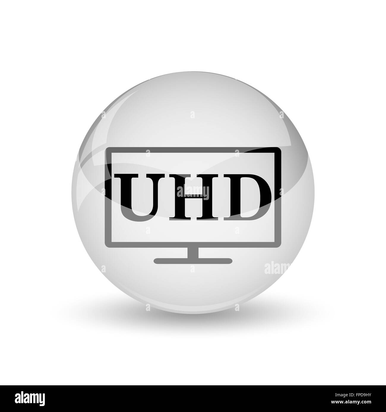 Ultra HD icon. Internet button on white background Stock Photo - Alamy