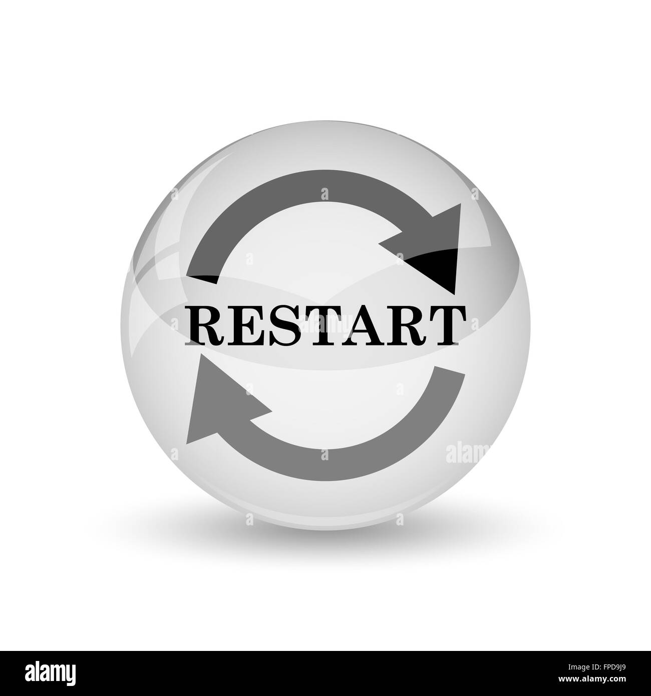 Restart icon. Internet button on white background Stock Photo - Alamy