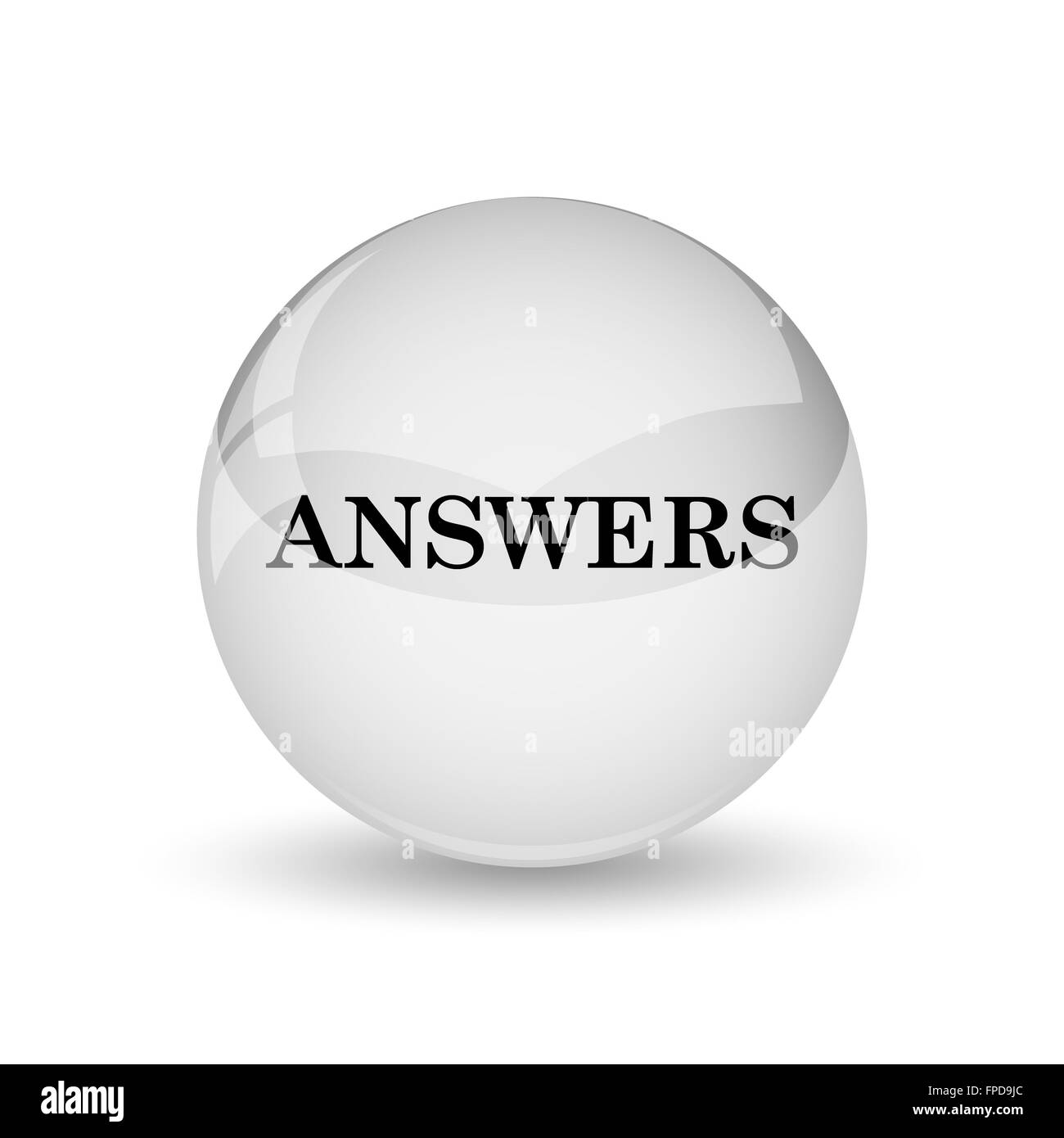 Answers icon. Internet button on white background Stock Photo - Alamy