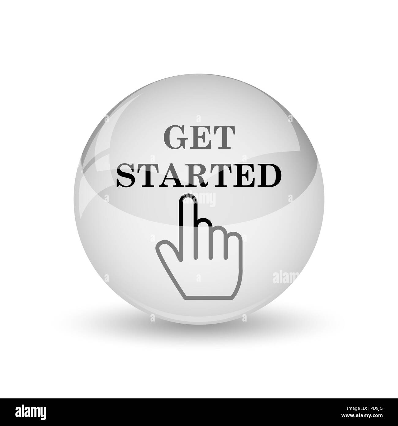 Get started icon. Internet button on white background Stock Photo - Alamy