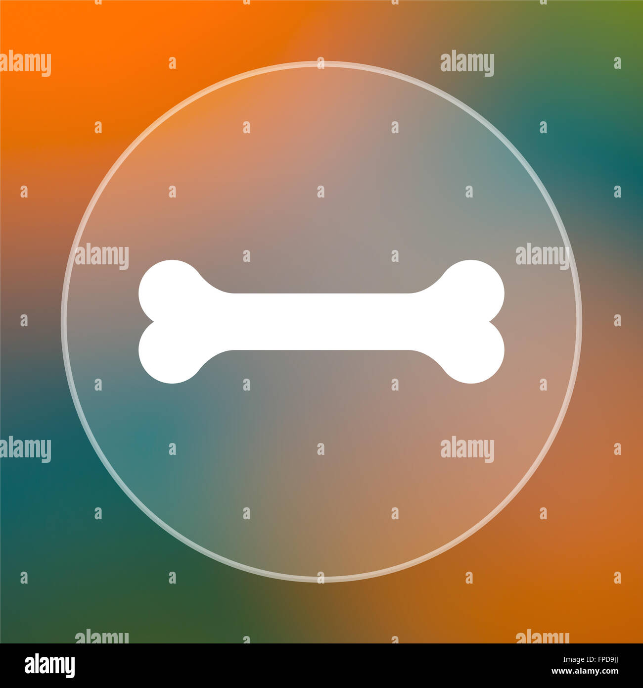 Bone icon. Internet button on colored background Stock Photo - Alamy