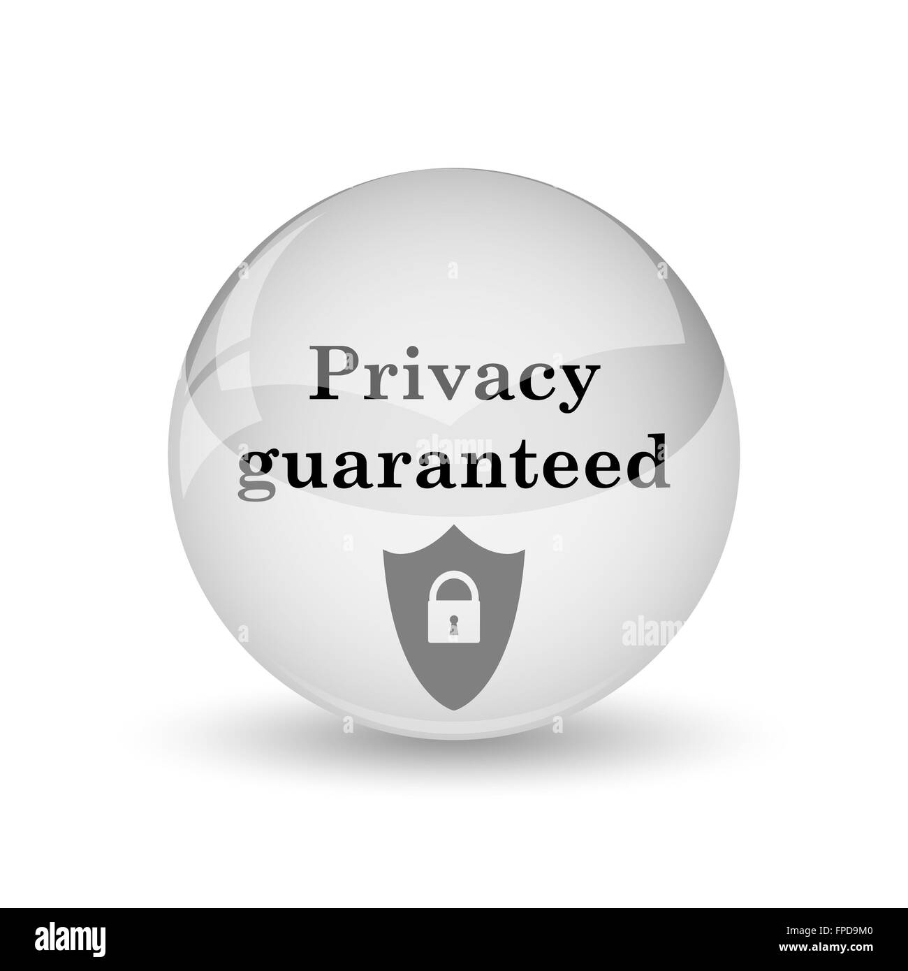 Privacy guaranteed icon. Internet button on white background Stock ...