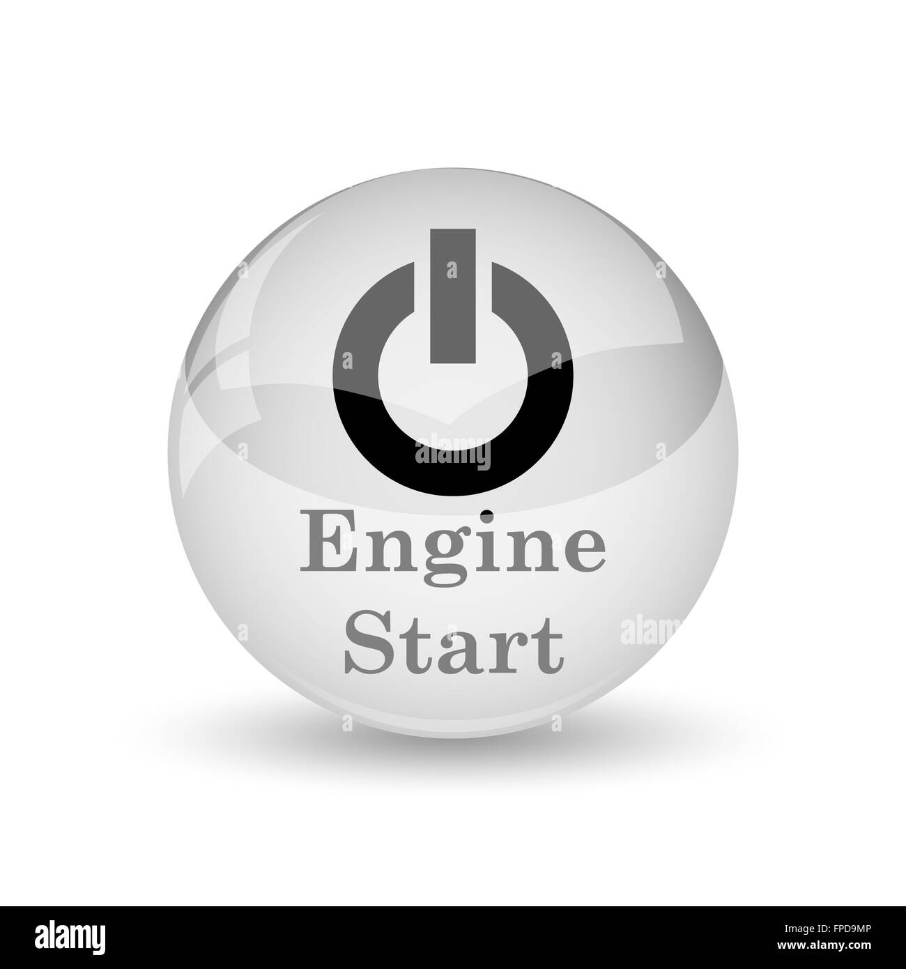 Engine start icon. Internet button on white background Stock Photo - Alamy