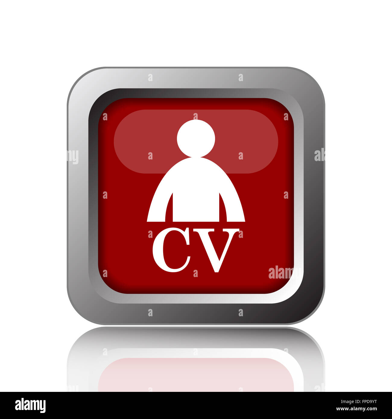 CV icon. Internet button on white background Stock Photo - Alamy