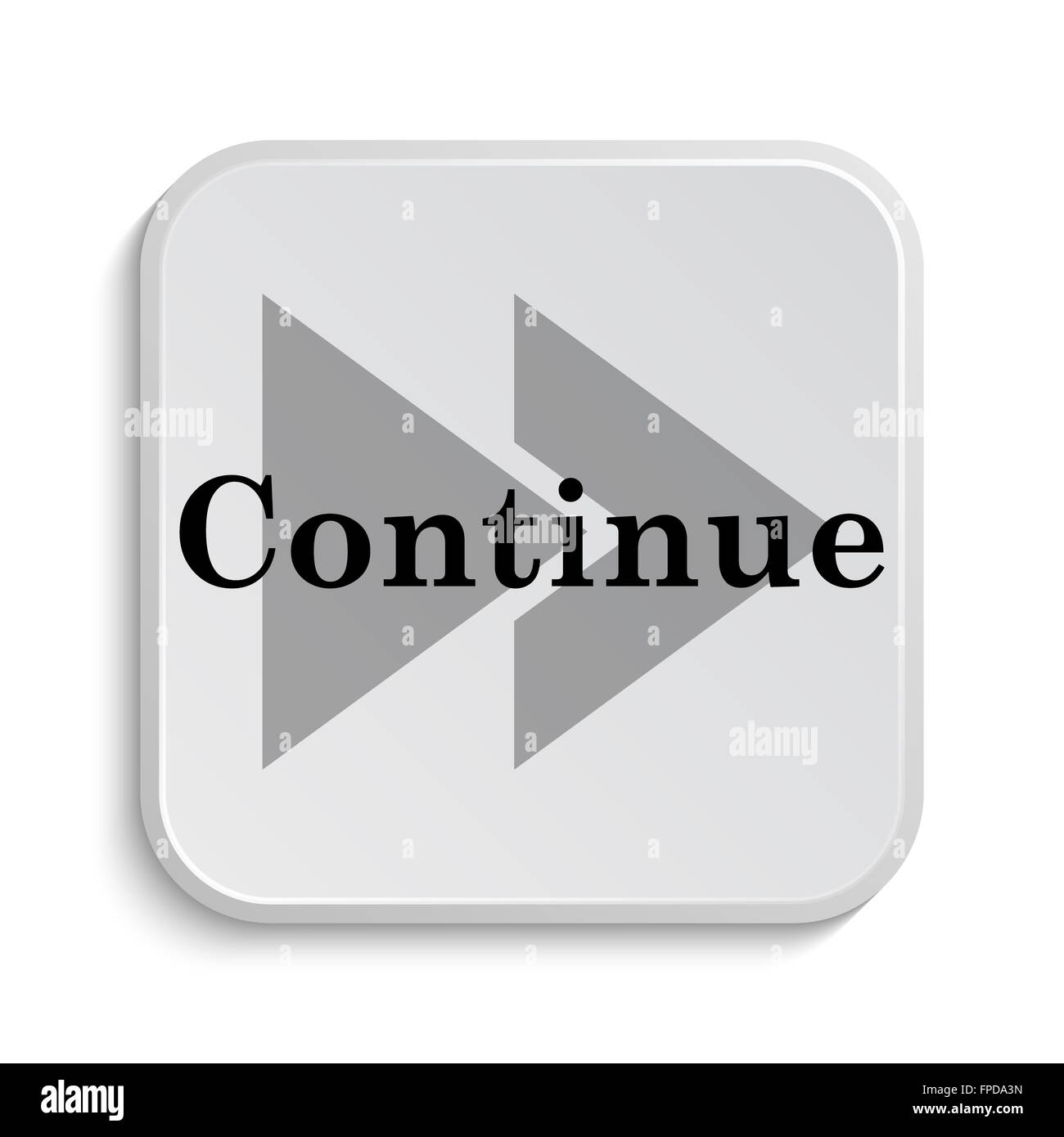 Continue icon. Internet button on white background Stock Photo - Alamy