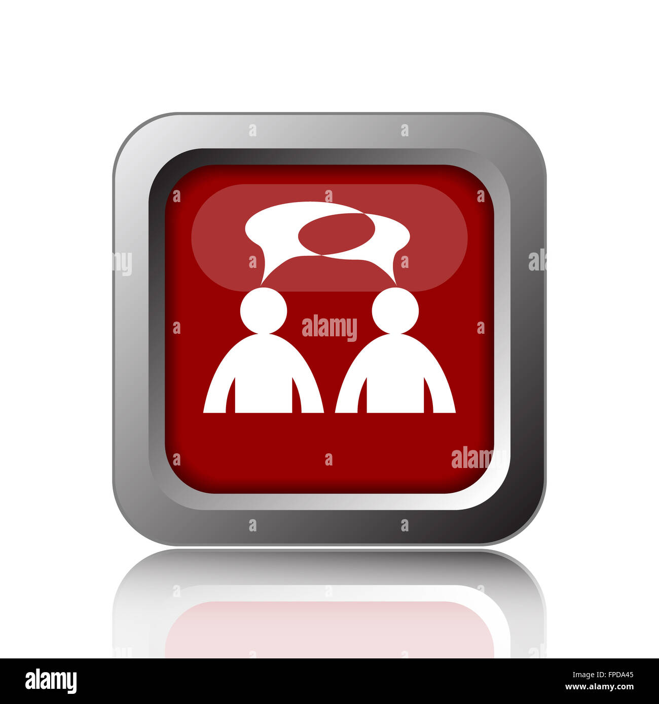 Comments icon. Internet button on white background - men with bubbles ...