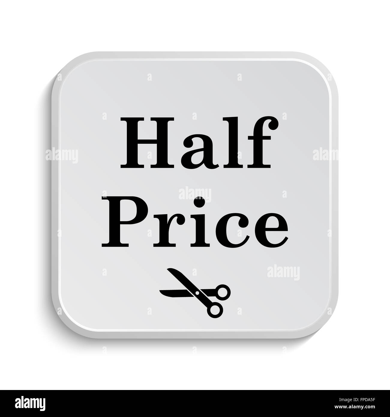 Half price icon. Internet button on white background Stock Photo - Alamy