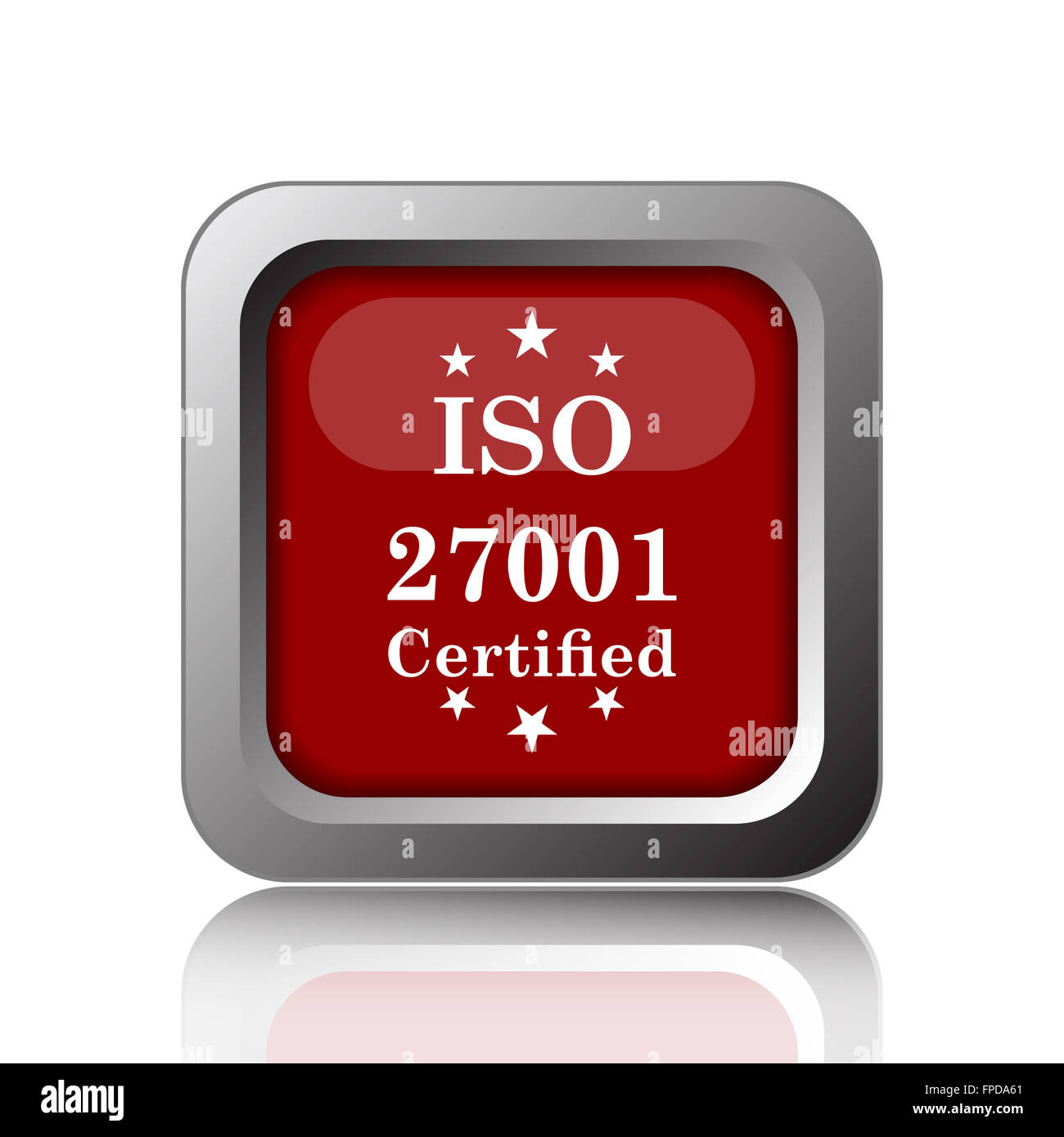 ISO 27001 icon. Internet button on white background Stock Photo - Alamy