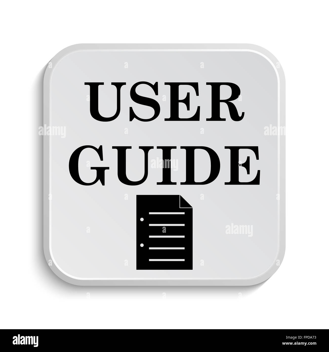 User guide icon. Internet button on white background Stock Photo - Alamy