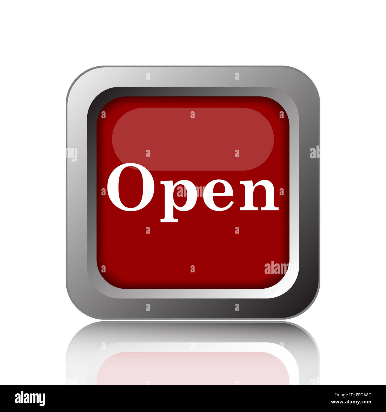 Open icon. Internet button on white background Stock Photo - Alamy
