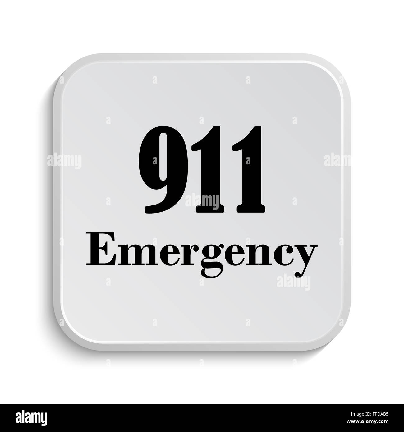 911 Emergency icon. Internet button on white background Stock Photo - Alamy