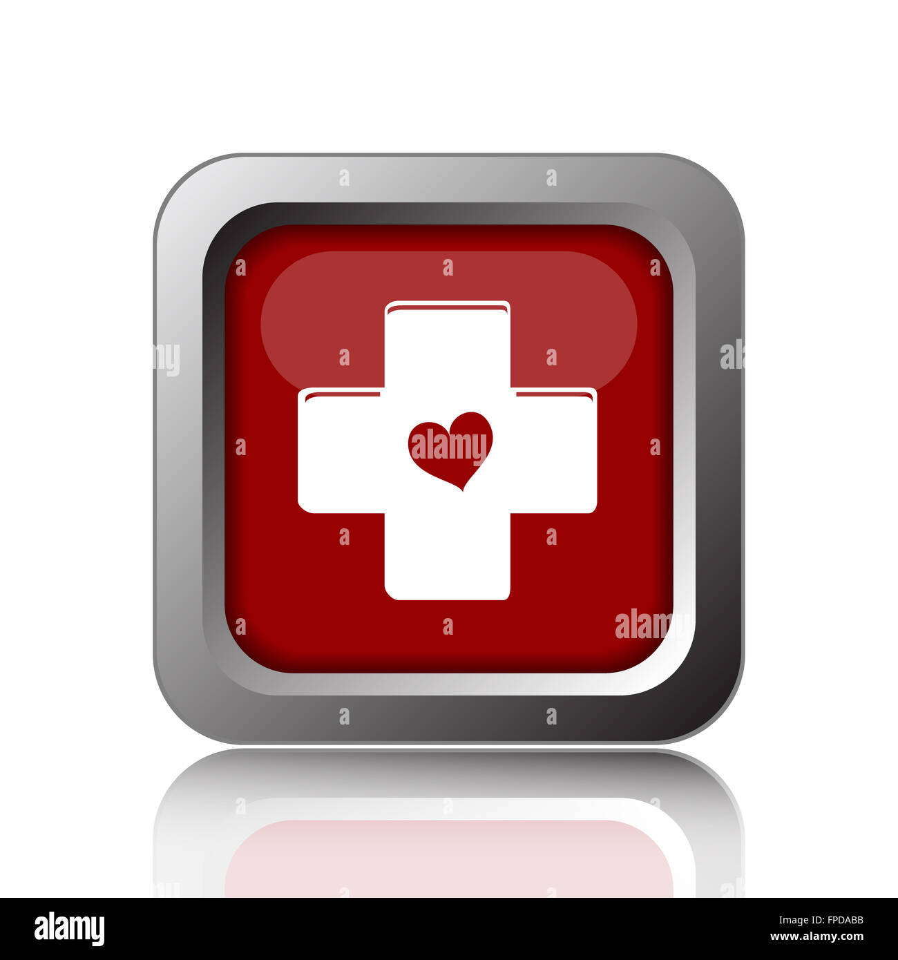 Cross with heart icon. Internet button on white background Stock Photo ...