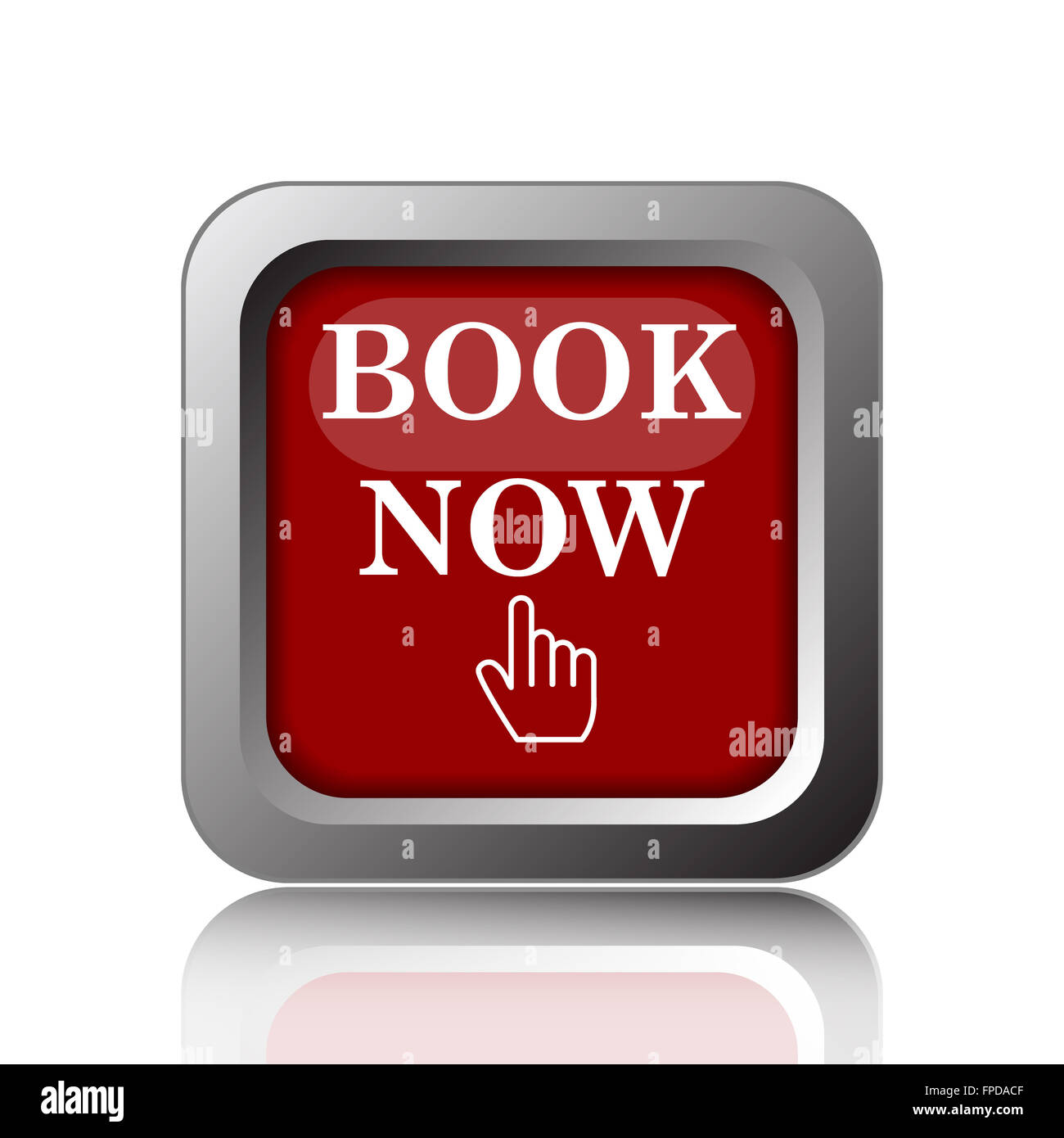 Book now icon. Internet button on white background Stock Photo - Alamy