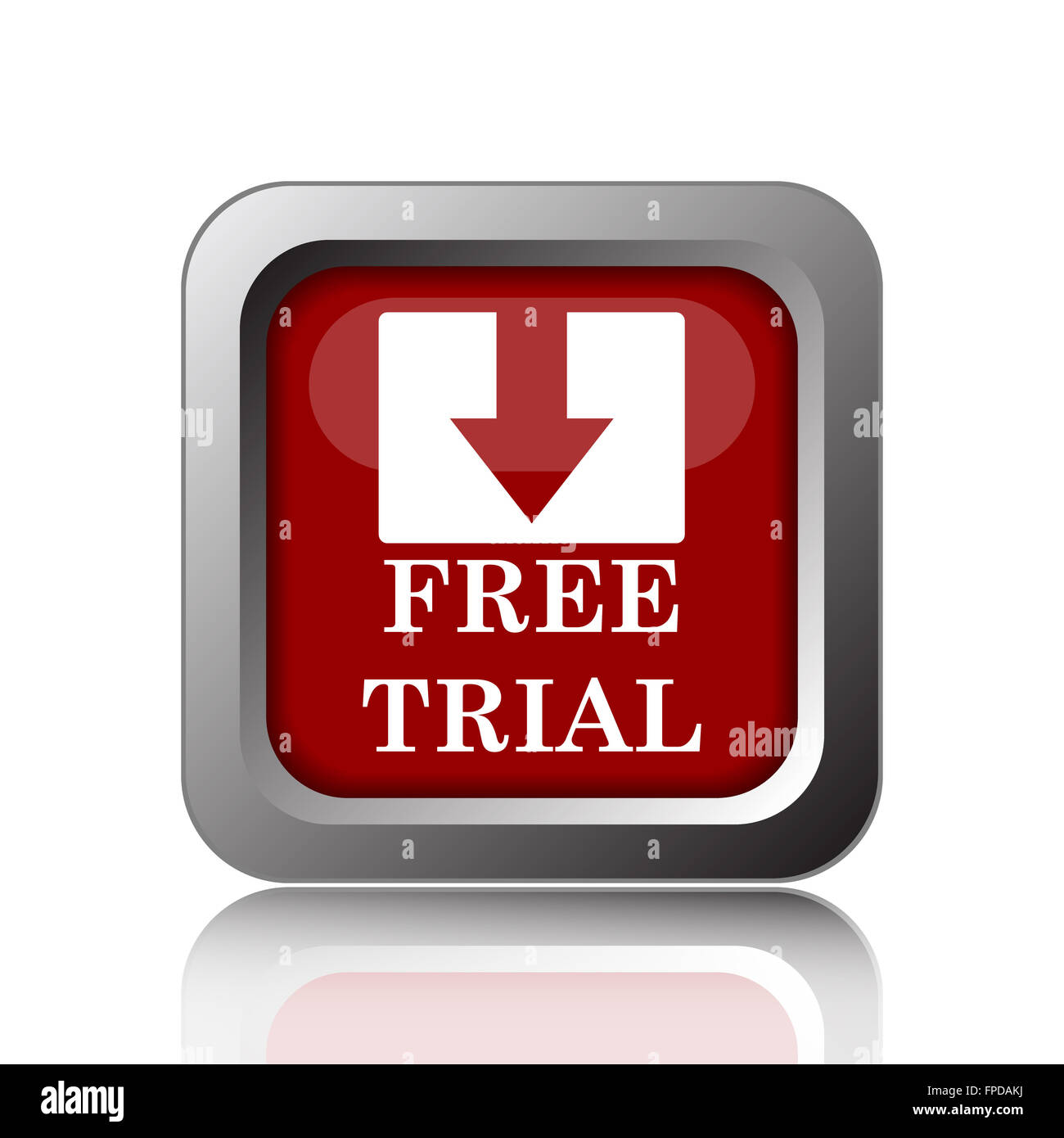 Free trial icon. Internet button on white background Stock Photo - Alamy