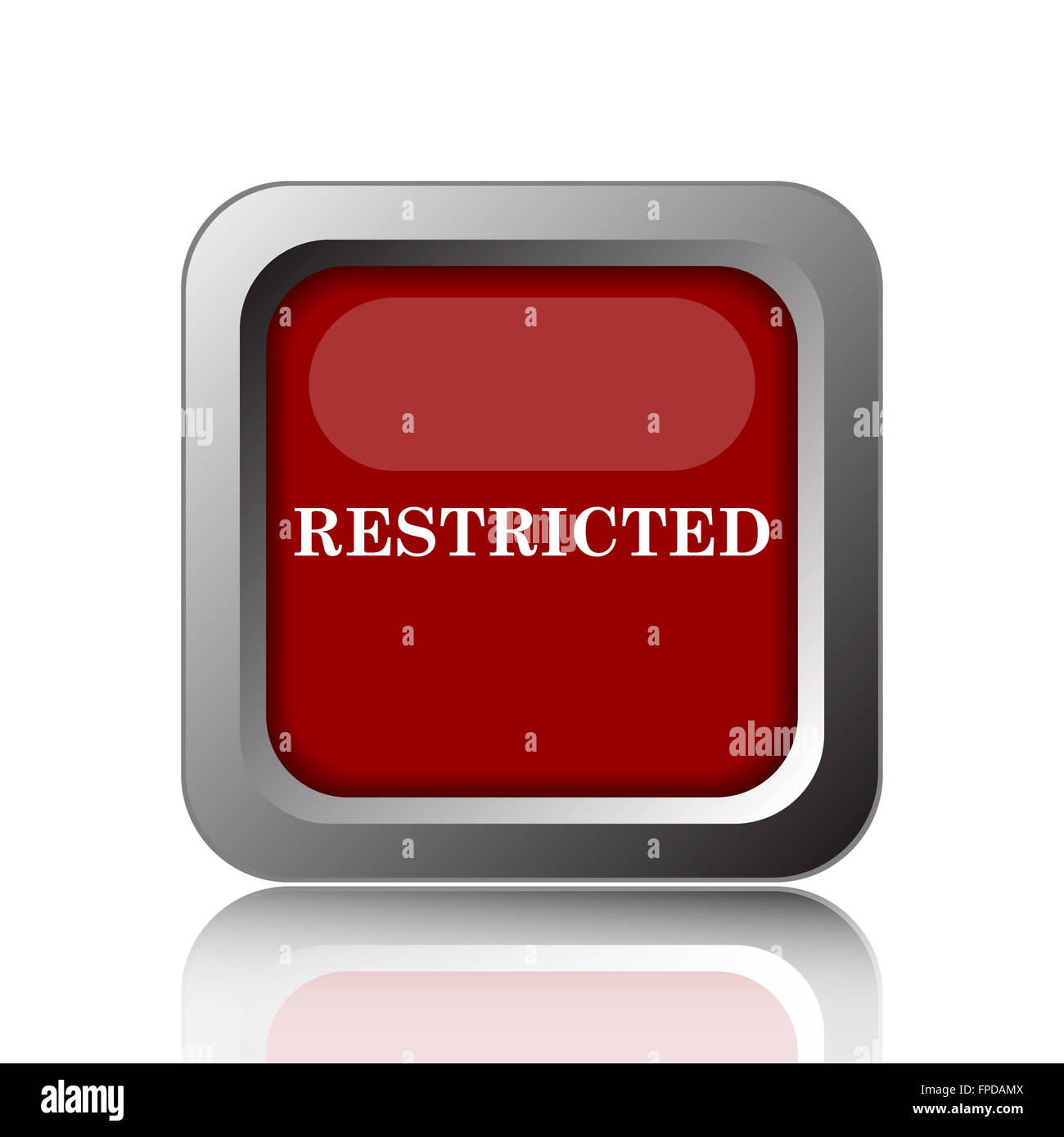 Restricted icon. Internet button on white background Stock Photo - Alamy