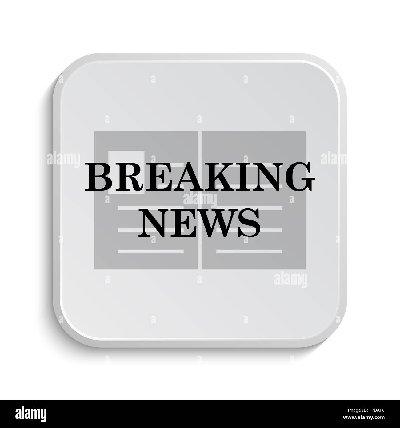 Breaking news icon. Internet button on white background Stock Photo - Alamy