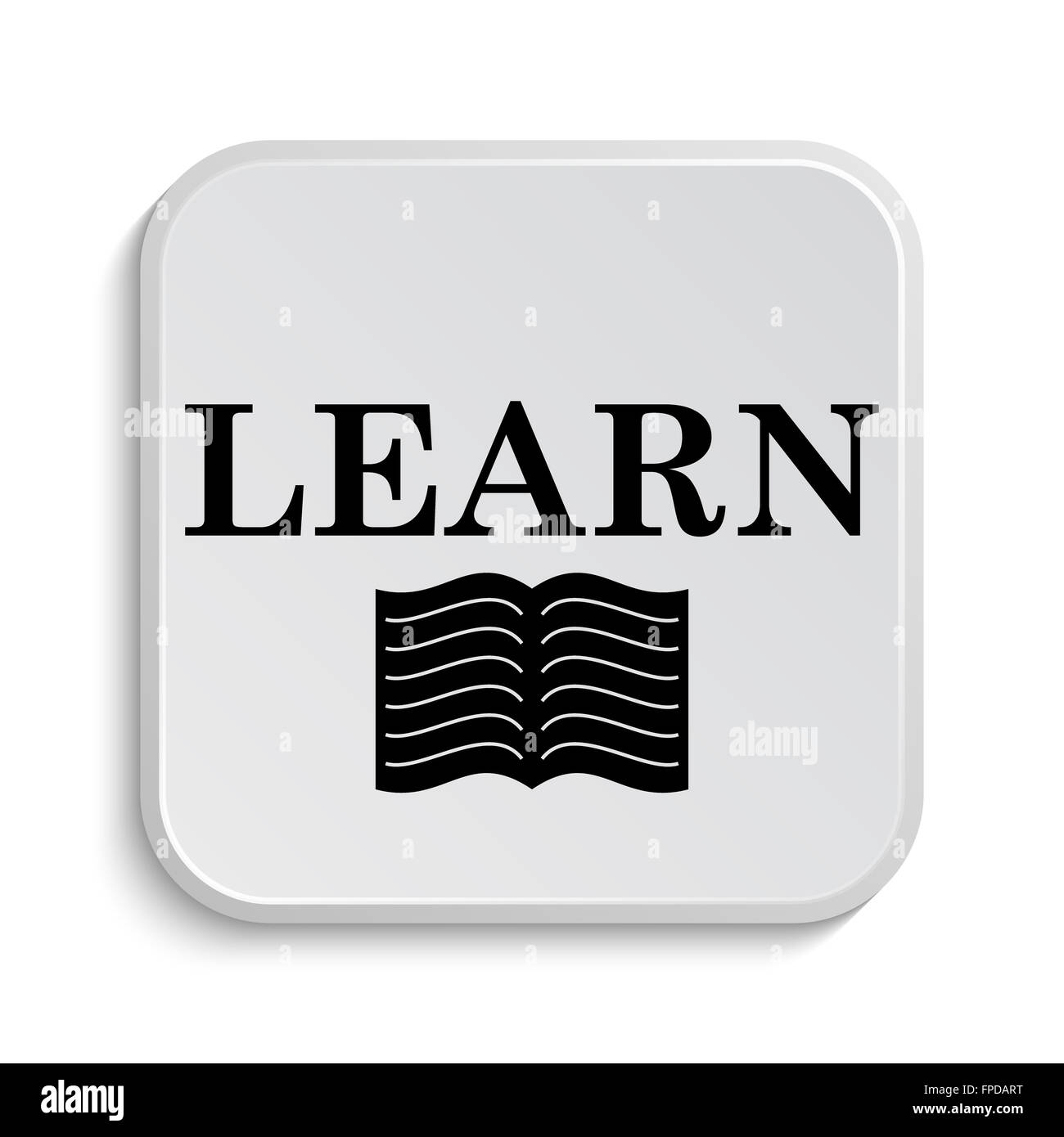 Learn icon. Internet button on white background Stock Photo - Alamy