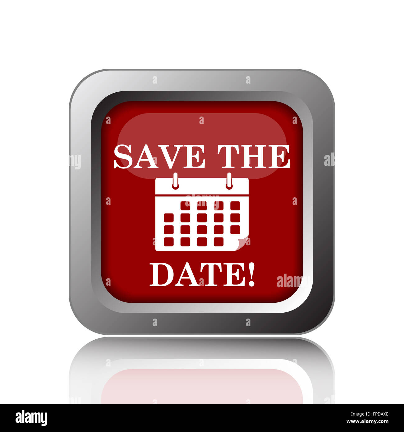Save the date icon. Internet button on white background Stock Photo - Alamy