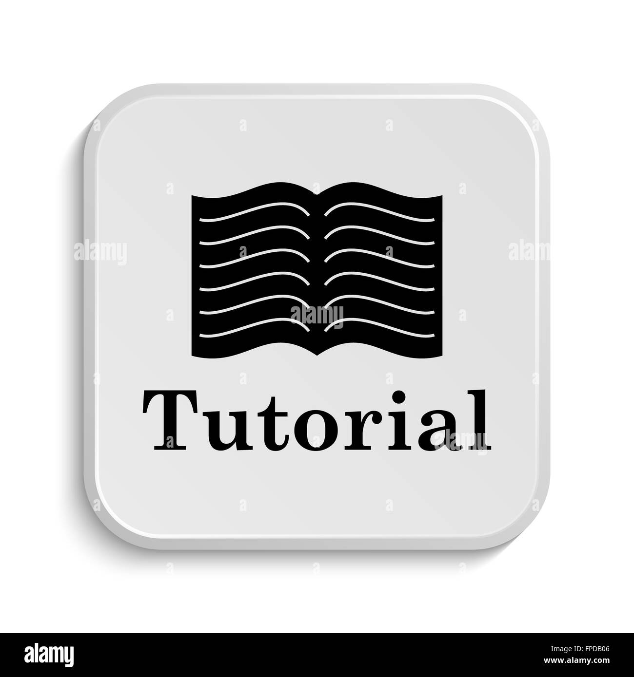 Tutorial icon. Internet button on white background Stock Photo - Alamy