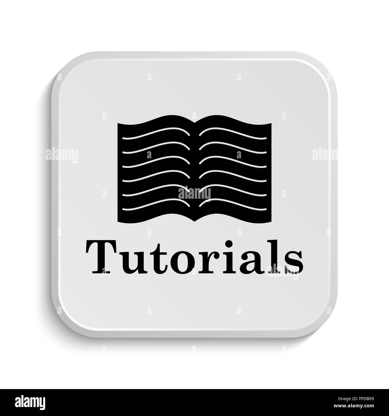 Tutorials icon. Internet button on white background Stock Photo - Alamy