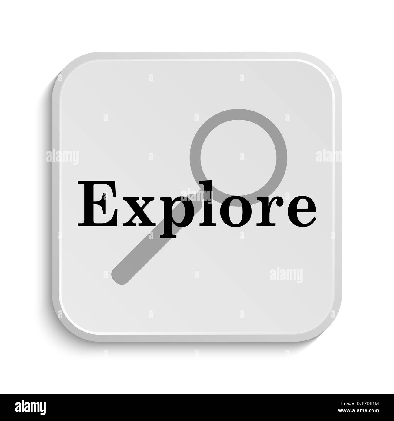 Explore icon. Internet button on white background Stock Photo - Alamy