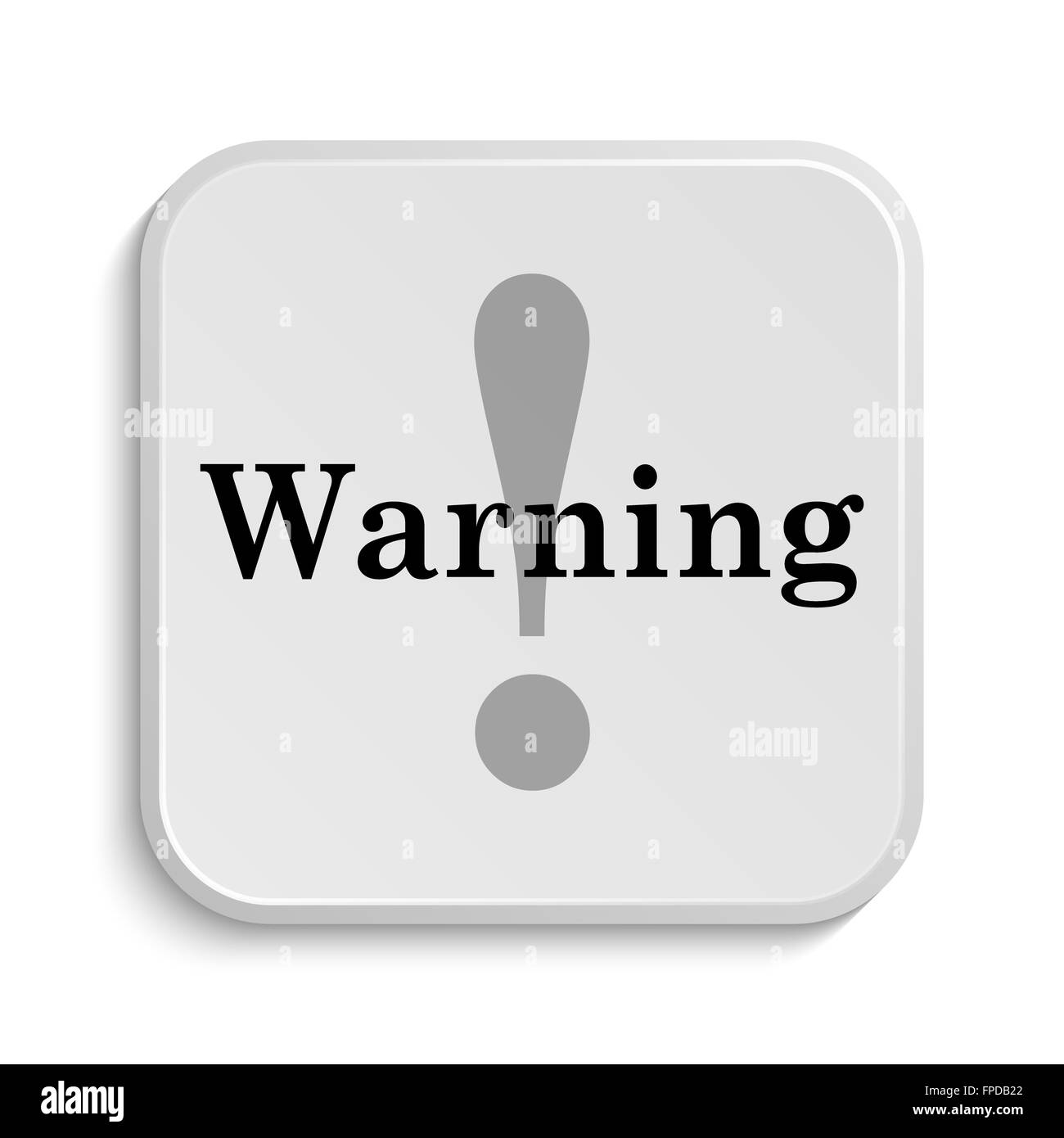 Warning icon. Internet button on white background Stock Photo - Alamy
